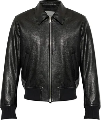 Ami Homme, Vestes, Noir, Taille: L Blouson zipp&eacute; en cuir dagneau