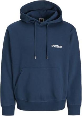 Jack & Jones Print Hood Jcounion Sweat &agrave; Capuche imprim&eacute; Noos, Titane, XL Homme