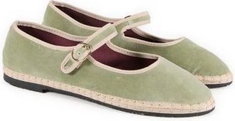 Flabelus Ballerines avec bride &agrave; boucle en coton m&eacute;lang&eacute;