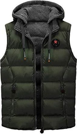 Generic Doudoune sans Manches Homme L&eacute;G&egrave;Re Gilet Capuche Matelass&eacute;E Rembourr&eacute;E Matelass&eacute; Automne Hiver avec Poches Lectrique Lavable Plein Air Randonn&eacute;E