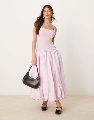 Abercrombie & Fitch Robe boule mi-longue à taille basse - Rose