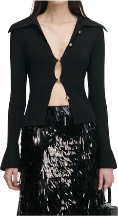 Self Portrait Femme, Pulls, Noir, Taille: 38 FR Cardigans