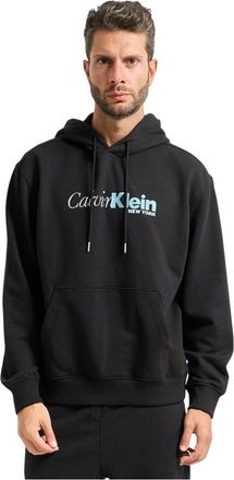 Calvin Klein Homme, Sweatshirts et sweats à capuche, Noir, Taille: XL Sweat à capuche noir avec détails côtelés