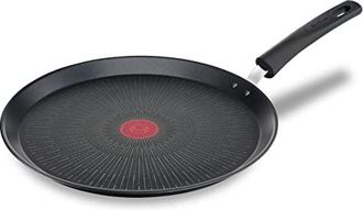 T-fal Unlimited On Crêpepfanne Induktion 28 cm, Pancake Pfanne mit kratzfester Titanium Antihaft-Beschichtung, Thermo-Signal bei idealer Brattemperatur, für