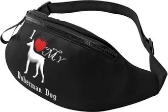 Generic JAime Mon Chien Sac &Agrave; Bandouli&egrave;re Polyvalent Sacs Banane Unisexe Poche Poitrine Pour Jogging Homme Randonn&eacute;e 14X35Cm