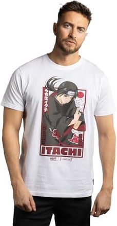Capslab Tee Shirt Homme Naruto Shippuden, T Shirt Homme, 100% Coton & Regular fit Taille L Blanc/Noir/Rouge
