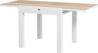 OUTSUNNY Table de jardin extensible 6 places 80/160 cm aluminium trait&eacute; &eacute;poxy gris clair plateau effet bois