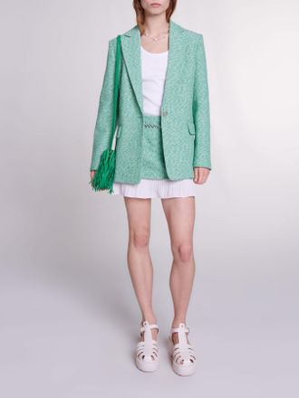 Maje Tweed-jacke - Gr&uuml;n - Gr&ouml;&szlig;e 32 - Maje