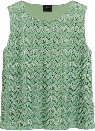 s.Oliver Muskelshirt T-Shirt Top mit Glitzergarn und Ajourmuster