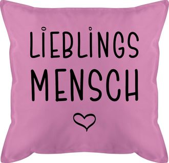 Shirtracer Kissen 50x50 - P&auml;rchen - Lieblingsmensch - 50 x 50 cm - Pink - herzensmensch geschenk partner geschenke paar mit polster bezug f&uuml;r valentinstag gro&szlig; p