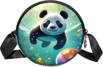 Generic Sac &agrave; bandouli&egrave;re rond pour femme, petit sac &agrave; bandouli&egrave;re avec fermeture &eacute;clair, bretelles r&eacute;glables, style d&eacute;contract&eacute;, pour femmes et filles