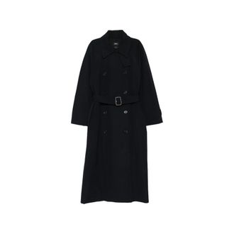 A.P.C. A.p.c., Femme, Manteaux, Bleu, Taille: 34 FR Trench-coat crois&eacute;