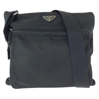 Prada Pre-owned Tessuto Saffiano Nylon Leather Schultertasche - - Pre-owned - Damen - Schwarzk - ONE SIZE