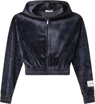 Hinnominate Hinnominate, Femme, Sweatshirts et sweats &agrave; capuche, Bleu, Taille: 40 FR Felpa In Ciniglia Cappuccio All Zip