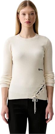 Karl Lagerfeld Rippstrick-Pullover im Slim Fit - - Knitwear - Damen - Beige - XL