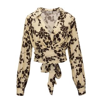 Elisabetta Franchi V-Ausschnitt Bluse - - Blouses & Shirts - Damen - Mehrfarbig - S