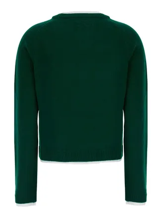 Semicouture Womens Knit Top Wool-Cashmere Green Tops