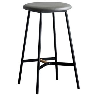 Generic Industrielle Schwarze Barhocker Mit R&uuml;ckenlehne - 2er-Set, 65 cm Sitzh&ouml;he, Eisengestell, 300 Pfund Tragkraft(Gray-1ps,75cm/29.6in)