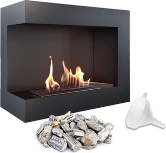 Kratki Wand-Biokamin DELTA 600 T&Uuml;V links gemischt