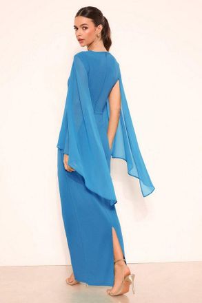 Lipsy Maxikleid Lipsy Cape-Maxikleid mit langen &Auml;rmeln und Mesh (1-tlg)
