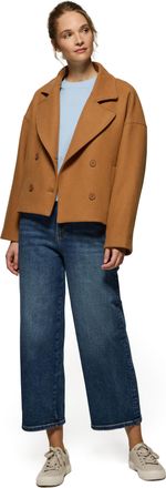 Polo Club Kurzmantel Lona kamelfarben mit &uuml;berkreuzter Kn&ouml;pfung und Polo Club Details