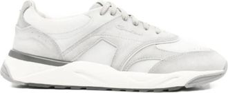 Santoni Homme, Chaussures, Gris, Taille: 43 1/2 EU Panelled Leather Baskets
