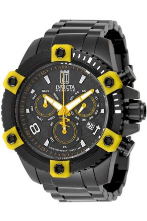 Invicta Jason Taylor 51294 Herrenuhr - Quarzwerk - Edelstahl mit schwarzem Zifferblatt - 50 mm