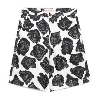 Marni Homme, Shorts, Multicolore, Taille: XL Printed Silk Bermuda Shorts