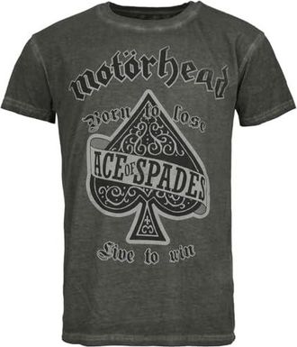 Motörhead Ace of Spades Homme T-Shirt Manches Courtes Anthracite L 100% Coton Regular/Coupe Standard