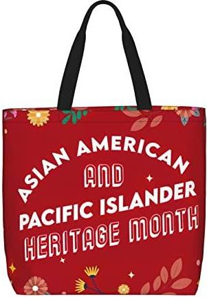 Generic Sac De Courses Mois Du Patrimoine Des Am&eacute;ricains DOrigine Asiatique Et Des Insulaires Du Pacifique Sac &Agrave; Dos R&eacute;utilisable Avec Poign&eacute;es Sacs En Toile 