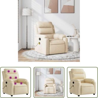 vidaXL Massagesessel Creme - Massagesessel Creme Stoff