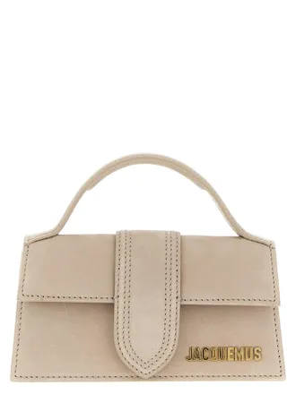 Jacquemus Suede Top Handle Bag - Beige