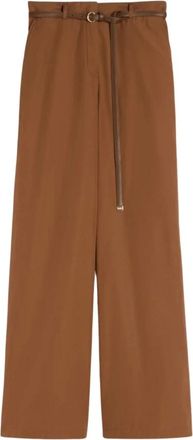 Max Mara Femme, Pantalons, Brun, Taille: 40 FR Pantalon en popeline de coton