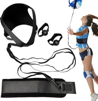 Generic Trainingsmaterial für Volleyball - Smash-Trainer für Anfänger, tragbares Gummiband mit verstellbarem Gürtel für Hinterhof,, Park und Innenbereich
