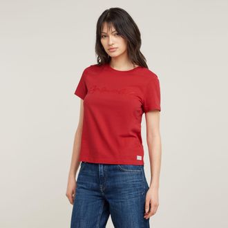 G-Star G-Script Shiny Top - Rot - Damen