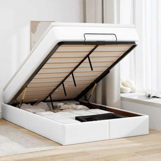 vidaXL Cadre de lit ottoman avec matelas blanc 120x190 cm similicuir vidaXL