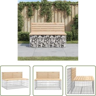 vidaXL vidaXL Gabionenbank - Gartenbank aus Gabionen 103x70x65 cm Massivholz Kiefer
