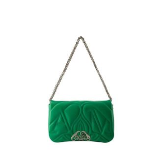 Alexander McQueen Gr&uuml;ne Leder Seal Crossbody Tasche - - Bags - Damen - Gr&uuml;n - ONE SIZE
