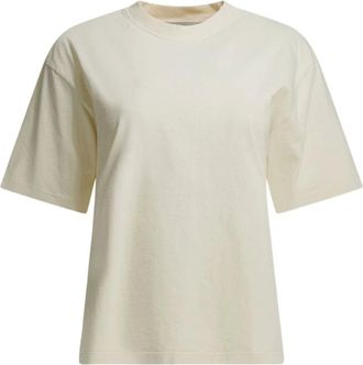 Golden Goose Femme, Tops, Blanc, Taille: 40 FR Camiseta MC Natural Logo Relieve Espalda