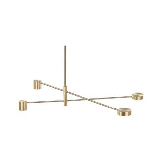 Beliani H&auml;ngeleuchte mit 4 Lichtern gold Metallrahmen Minimalistisch Modernes Wohnzimmer/Schlafzimme