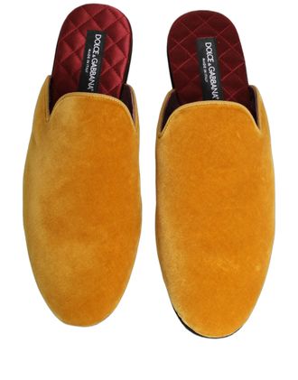 Dolce & Gabbana Mens Suede Slipper Yellow Goatskin