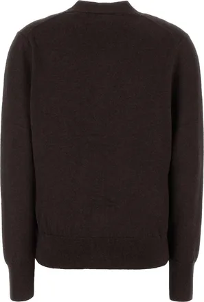 Isabel Marant Womens Chocolate Cotton Blend Karina Cardigan Exterior: Wool Maglieria Sweater