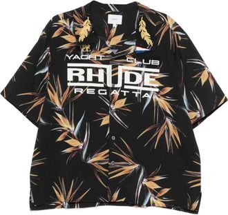 Rhude Homme, Chemises, Noir, Taille: XL Regatta Club Floral-Graphic Shirt