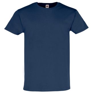 Fruit Of The Loom Iconic 195 Ringspun Premium T | T-Shirt Herren & Damen - 100% Baumwolle, 190-195 g/m&sup2;, hochwertig & weich, ideal f&uuml;r Druck & Alltag, Farbe:Navy, Gr&ouml;&szlig;e