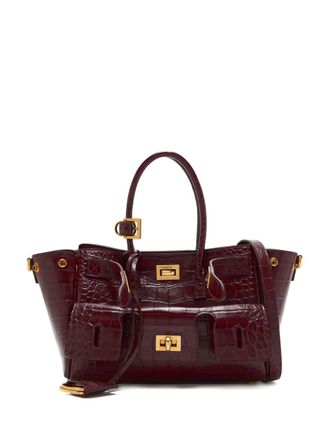 Balenciaga Mini Bel Air Handtasche mit Pr&auml;gung - Rot