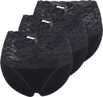 Nina Von C. Fine Cotton - Taillen Slip 3er Spar-Pack (46 Schwarz)