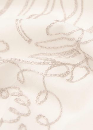 Mango Foulard en coton broderie florale &eacute;cru - Femme - Taille unique - MANGO