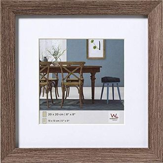 Walther Design Walther Cadre Photo Design Noyer 30 x 30 cm avec Passe-Partout, Cadre en Bois Fiorito EF330N