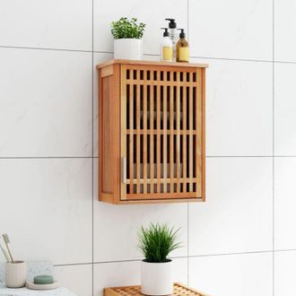 vidaXL Wand-Badschrank 42x23x60 cm Massivholz Nussbaum Vidaxl