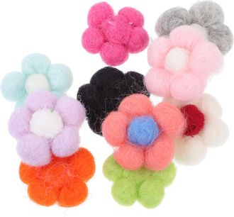 Soimiss 10stücke Filzblumen Dekoration Handgefertigt DIY Charm Anhänger Brosche Haarnadel Bastelset Blume Ornament Blüten Zubehör Für Kleidung Accessoires